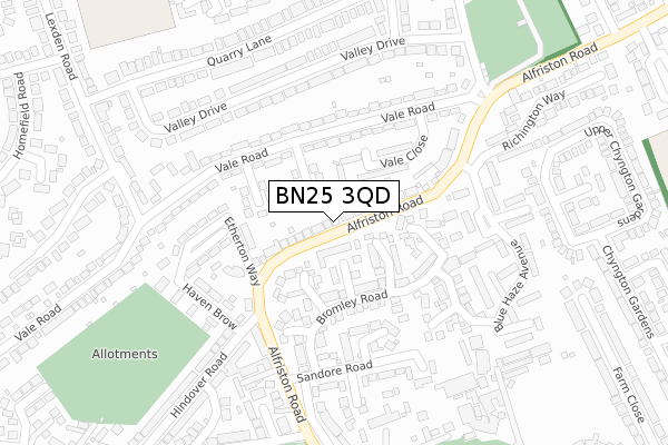 BN25 3QD maps, stats, and open data