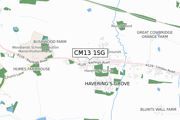 CM13 1SG maps, stats, and open data