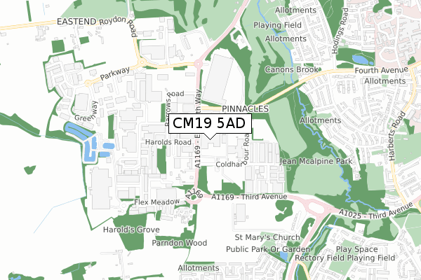 CM19 5AD maps, stats, and open data