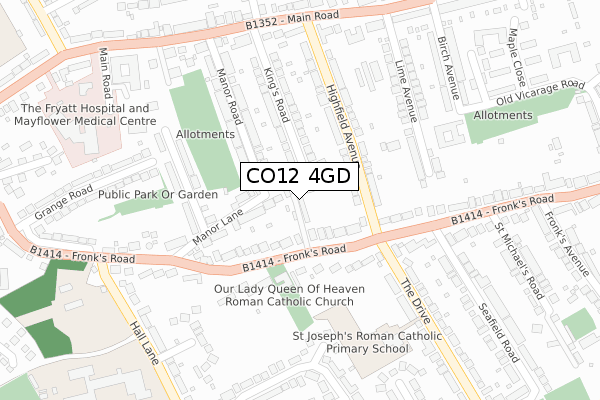 CO12 4GD maps, stats, and open data