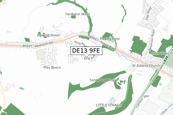 DE13 9FE maps, stats, and open data