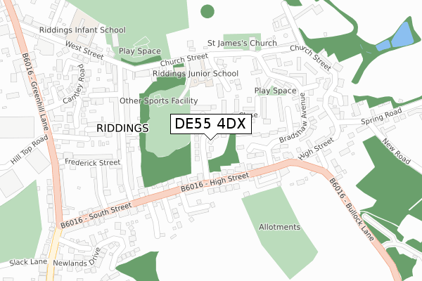 DE55 4DX maps, stats, and open data