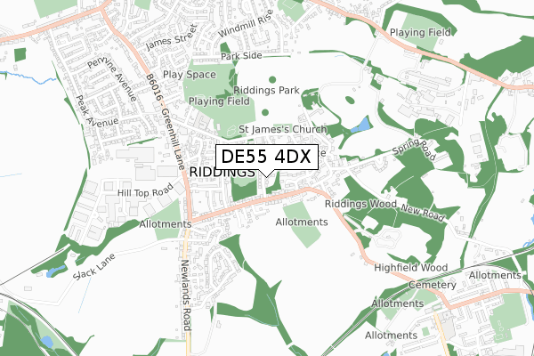 DE55 4DX maps, stats, and open data