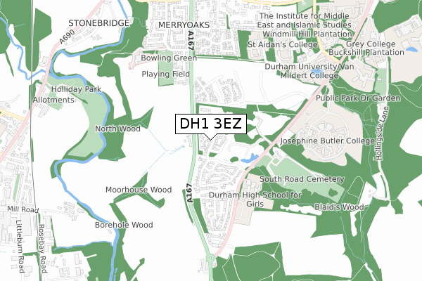 DH1 3EZ maps, stats, and open data