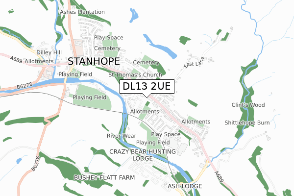 DL13 2UE maps, stats, and open data