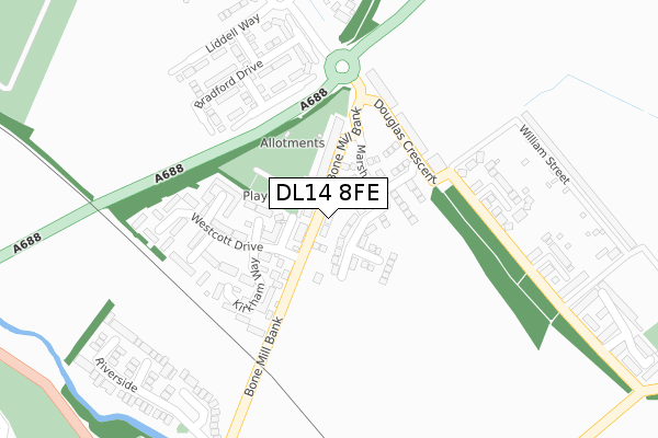 DL14 8FE maps, stats, and open data