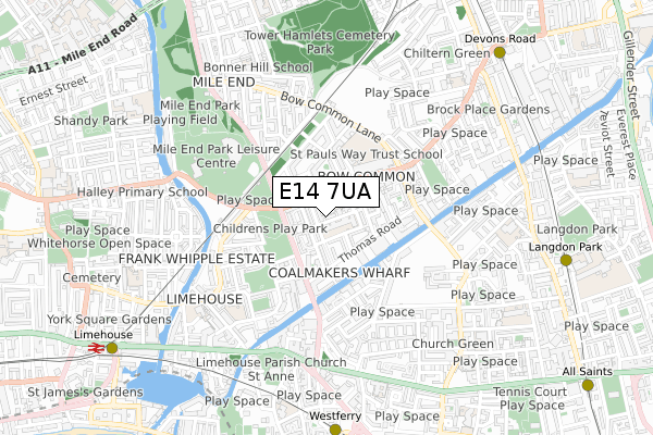 E14 7UA maps, stats, and open data