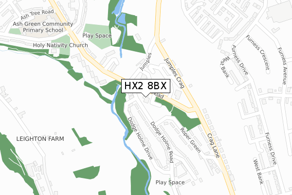 HX2 8BX maps, stats, and open data
