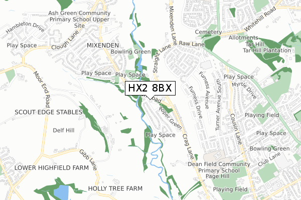 HX2 8BX maps, stats, and open data