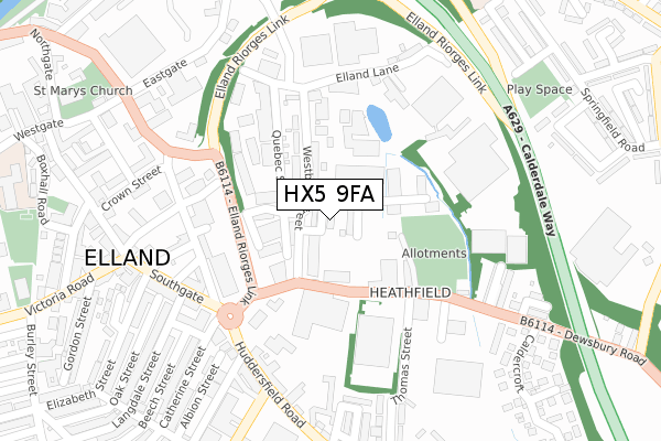 HX5 9FA maps, stats, and open data