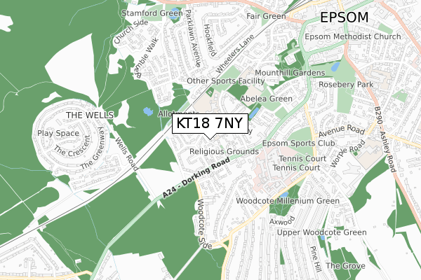 KT18 7NY maps, stats, and open data