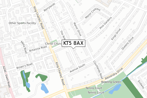 KT5 8AX maps, stats, and open data