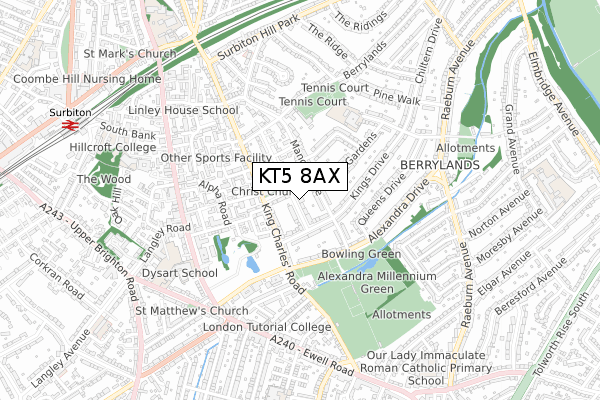 KT5 8AX maps, stats, and open data