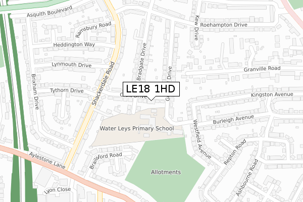 LE18 1HD maps, stats, and open data