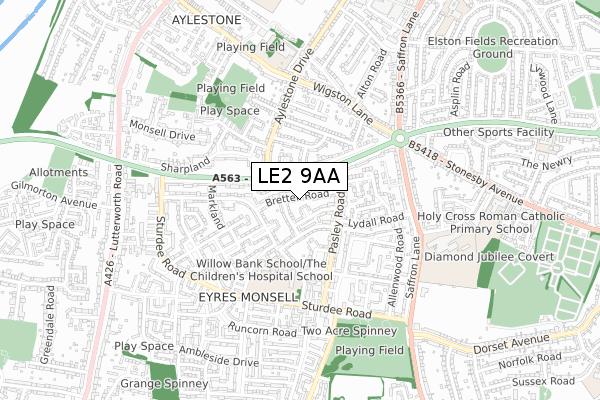 LE2 9AA maps, stats, and open data