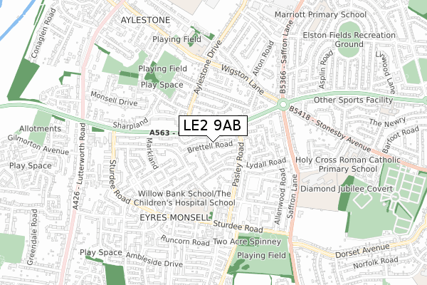LE2 9AB maps, stats, and open data