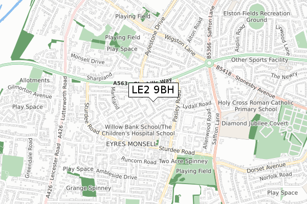 LE2 9BH maps, stats, and open data