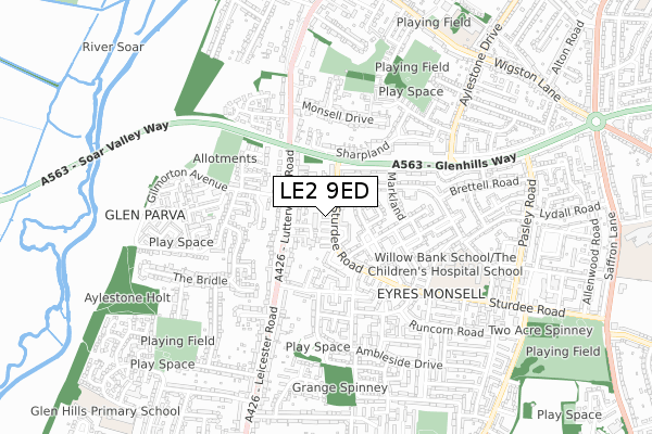 LE2 9ED maps, stats, and open data