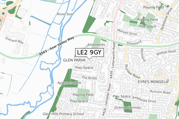 LE2 9GY maps, stats, and open data