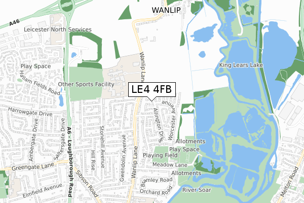 LE4 4FB maps, stats, and open data