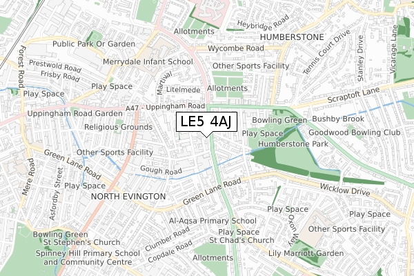 LE5 4AJ maps, stats, and open data