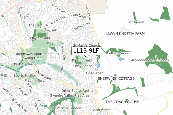 LL13 9LF maps, stats, and open data