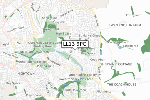 LL13 9PG maps, stats, and open data