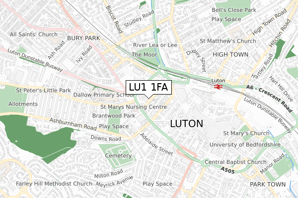 LU1 1FA maps, stats, and open data