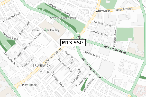 M13 9SG maps, stats, and open data