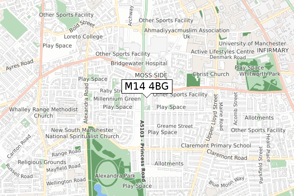 M14 4BG maps, stats, and open data