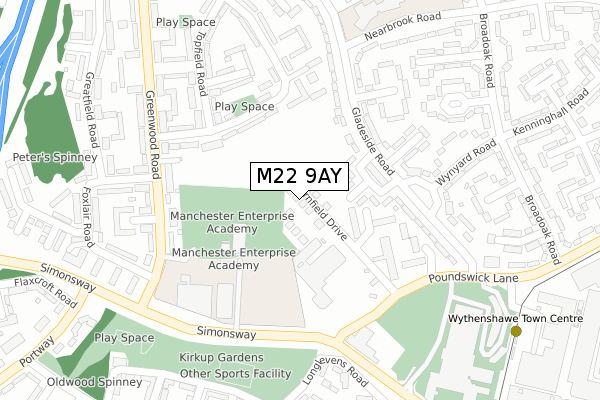 M22 9AY maps, stats, and open data