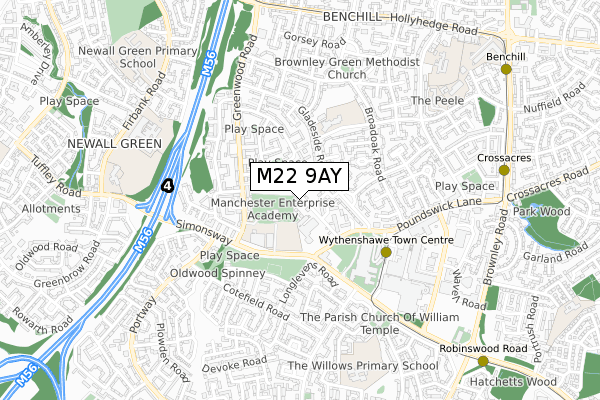 M22 9AY maps, stats, and open data
