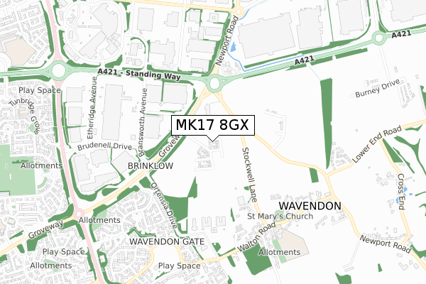 MK17 8GX maps, stats, and open data