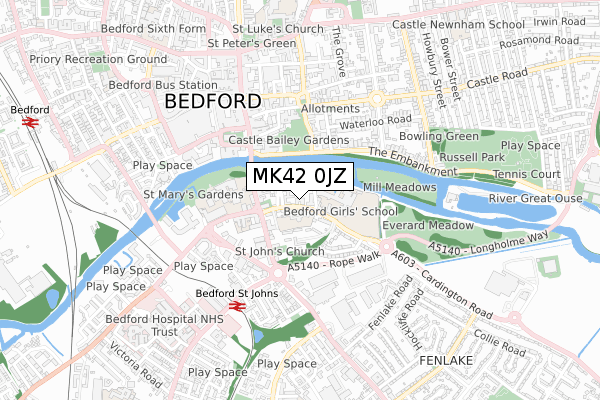 MK42 0JZ maps, stats, and open data