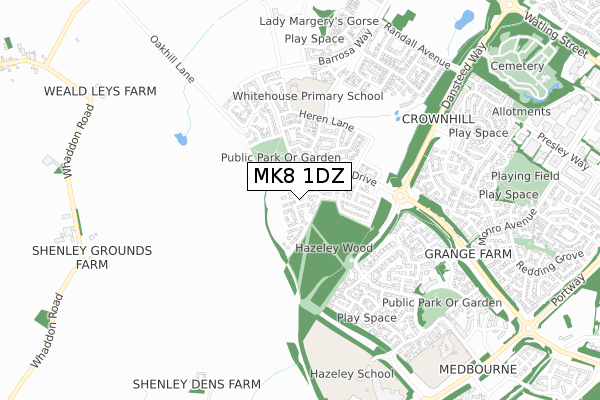 MK8 1DZ maps, stats, and open data