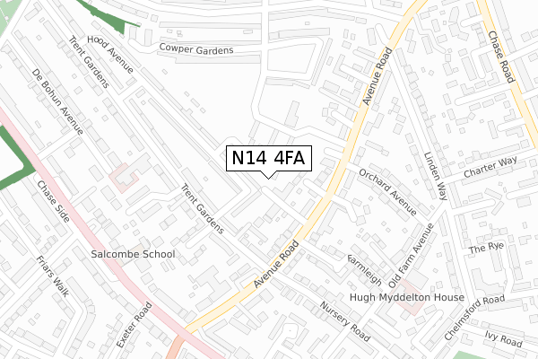 N14 4FA maps, stats, and open data