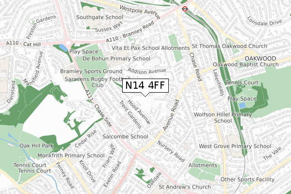 N14 4FF maps, stats, and open data