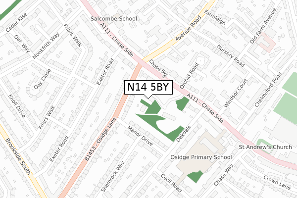 N14 5BY maps, stats, and open data