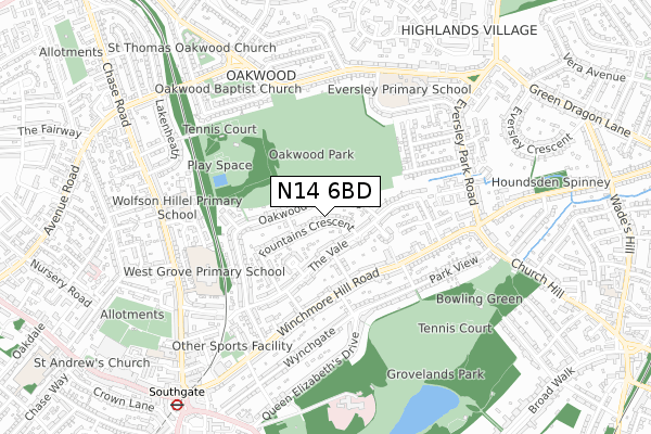 N14 6BD maps, stats, and open data