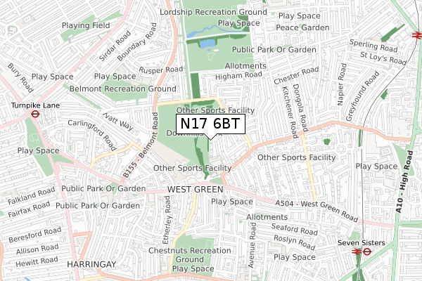 N17 6BT maps, stats, and open data