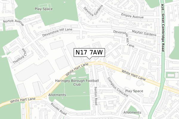 N17 7AW maps, stats, and open data