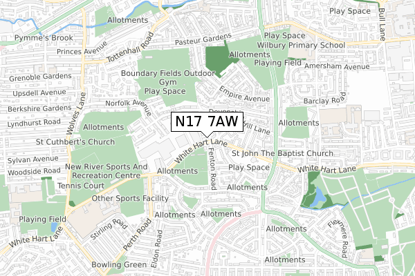 N17 7AW maps, stats, and open data