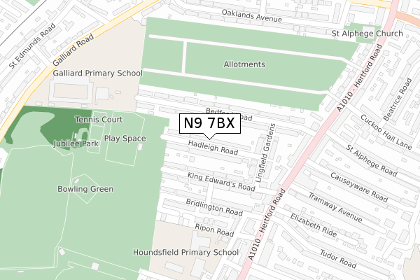 N9 7BX maps, stats, and open data