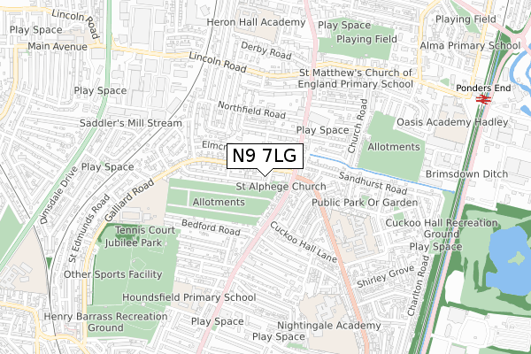 N9 7LG maps, stats, and open data
