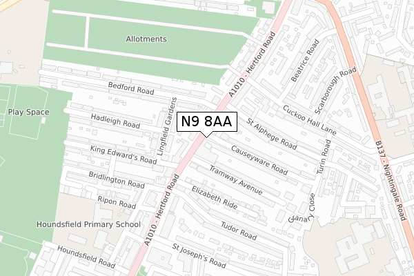 N9 8AA maps, stats, and open data