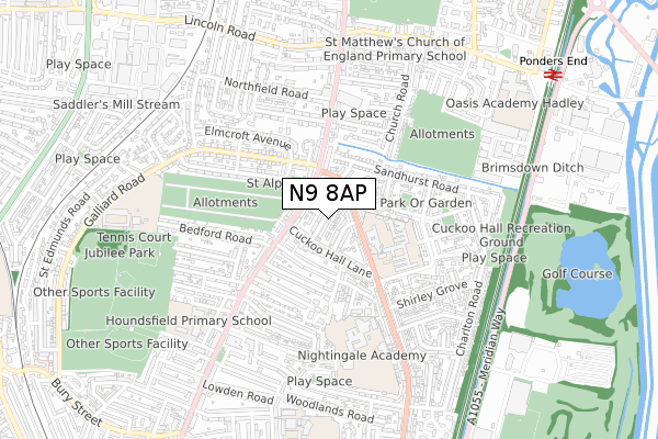 N9 8AP maps, stats, and open data
