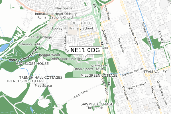 NE11 0DG maps, stats, and open data