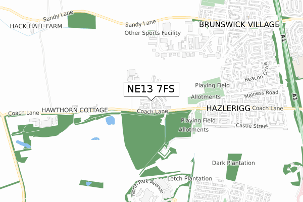 NE13 7FS maps, stats, and open data