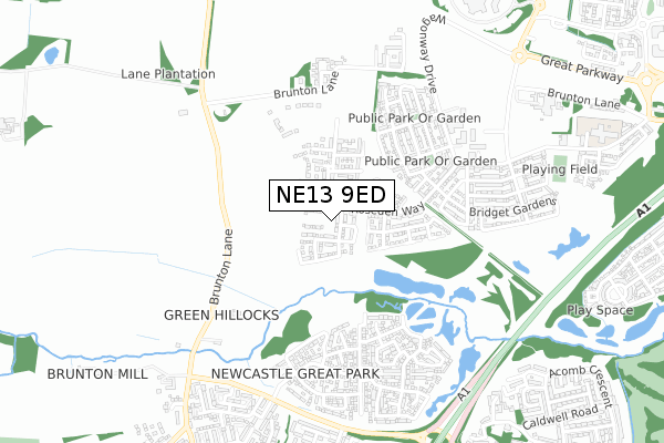 NE13 9ED maps, stats, and open data