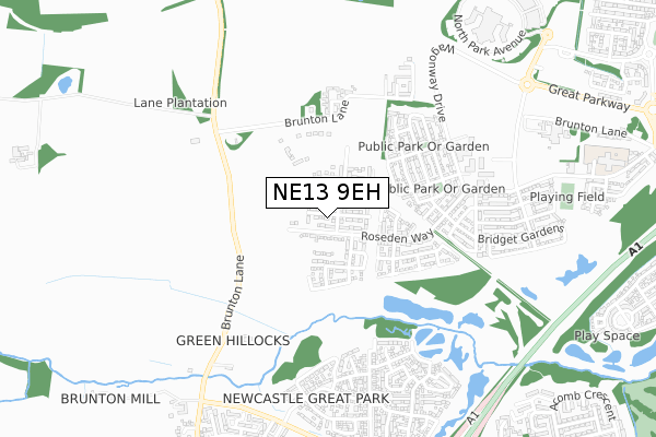 NE13 9EH maps, stats, and open data